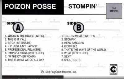 Poizon Posse Stompin PROMO ADVANCE DEMO Cassette Tape Album Hiphop Rap ...