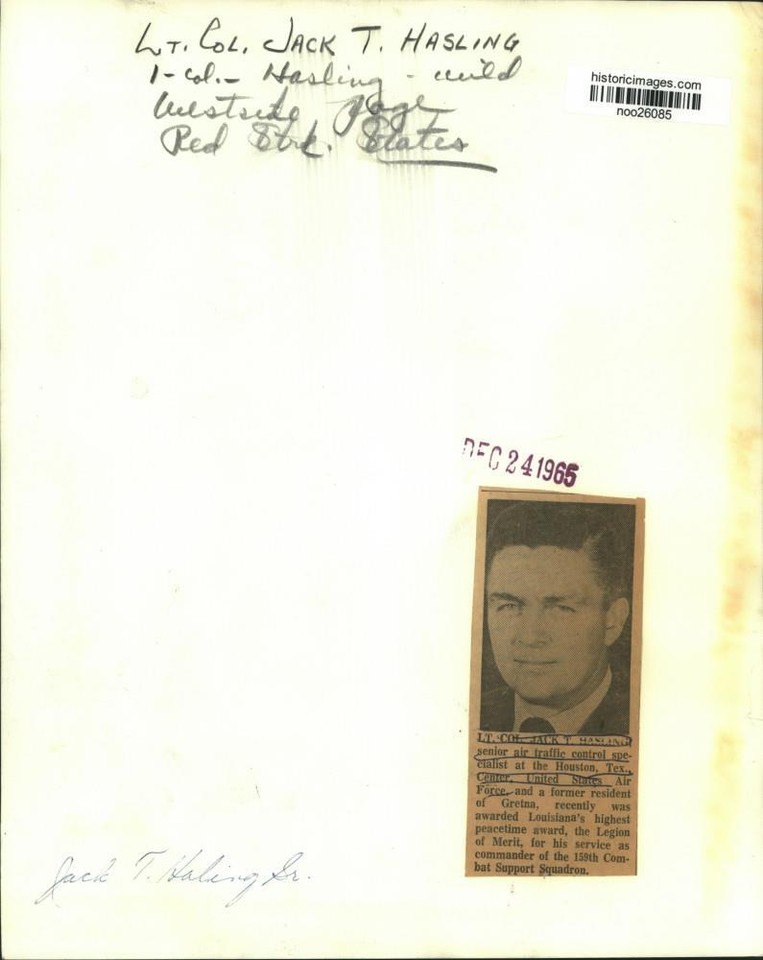 1965 Press Photo Lieutenant Colonel Jack T. Hastings, Air Traffic ...