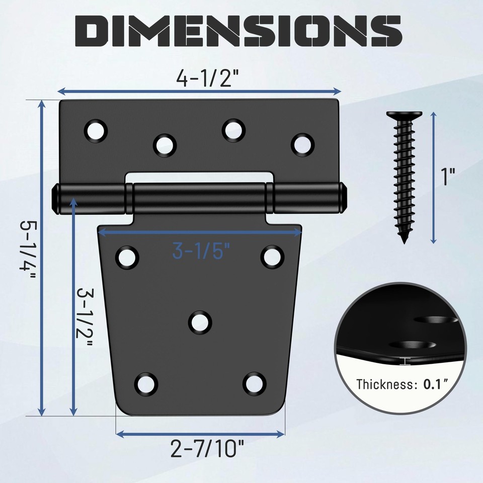 3.5 Inch Heavy Duty Gate Hinges, Extra Thick Gate Hinges for Wooden ...