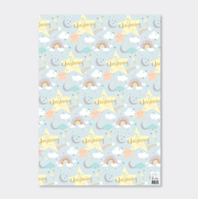 Christening Wrapping Paper, Luxury Gift Wrap, 2 Sheets Of Christening ...