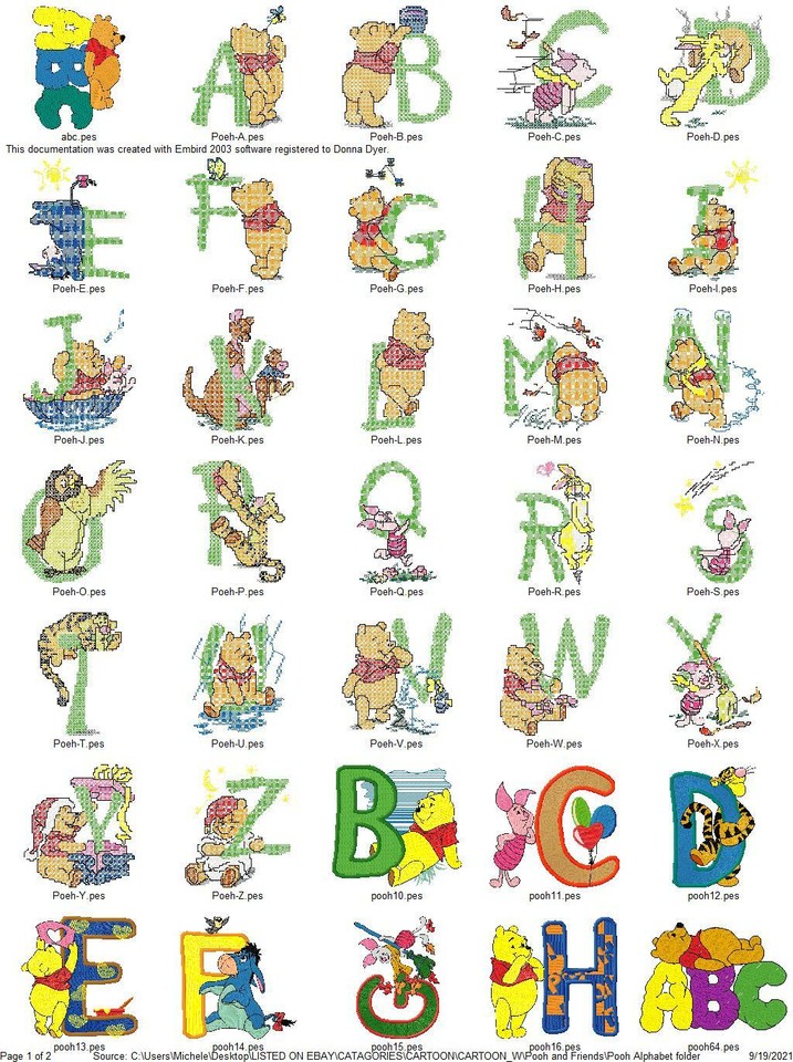 505 CARTOON BEAR EMBROIDERY MACHINE DESIGNS COLLECTION PES USB DRIVE | eBay