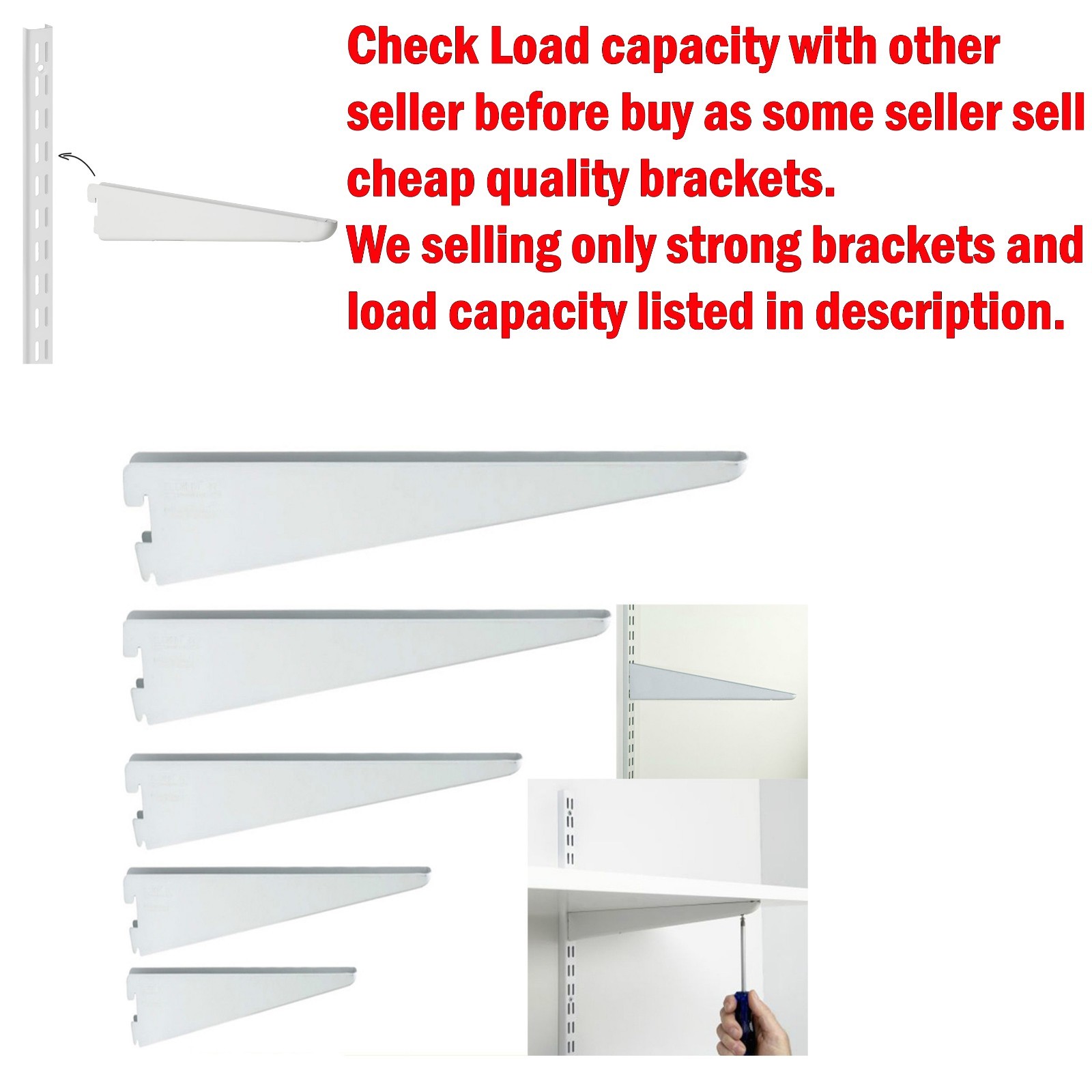 NEW BRACKETS FOR TWIN SLOT SHELVING SYSTEM SUPPORT ADJUSTABLE RACKING ...