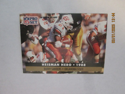 BARRY SANDERS LIONS 1991 PRO SET HEISMAN HERO 1988 CARD #39 | eBay