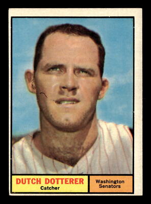 Dutch Dotterer 1961 Topps #332 Washington Senators Vg-Ex | eBay