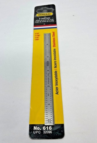 NEW General Tools 616 Flexible Industrial Straight Edge Ruler, 6-Inches ...