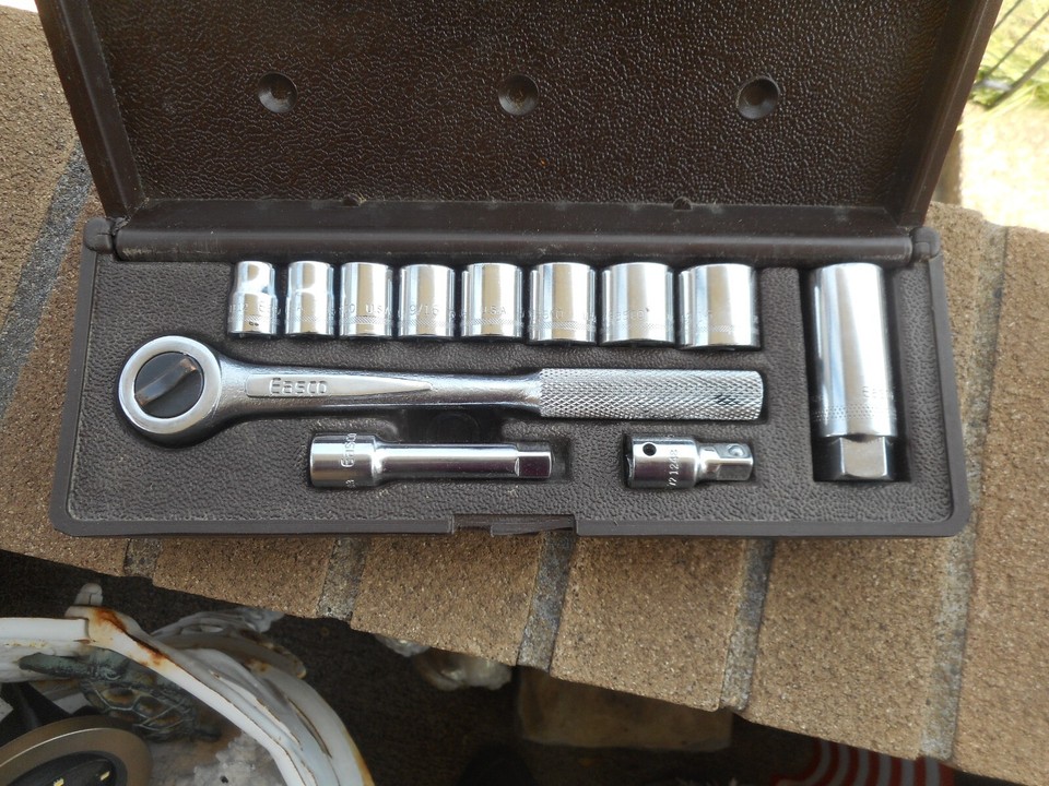 Easco 3/8 drive SAE 12 point socket set with case USA | eBay
