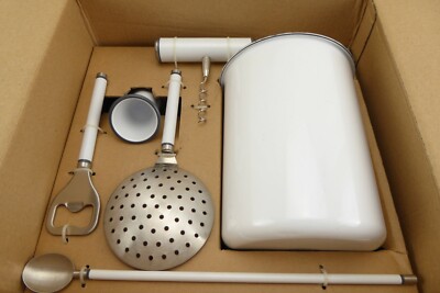 New Williams Sonoma 7pc Bar Tool Set Powder Coated Enamel White | eBay