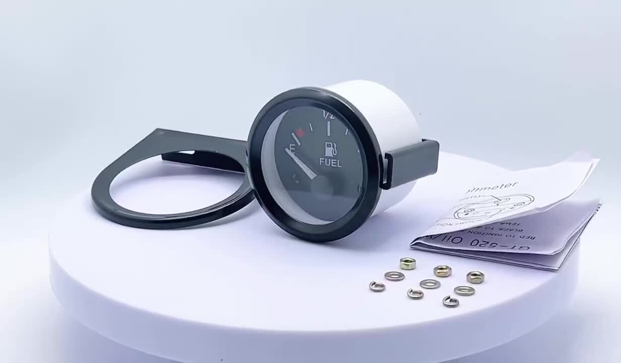 2" Universal Fuel Level Gauge E-1/2-F Pointer 52mm Fuel Tank Meter LED ...