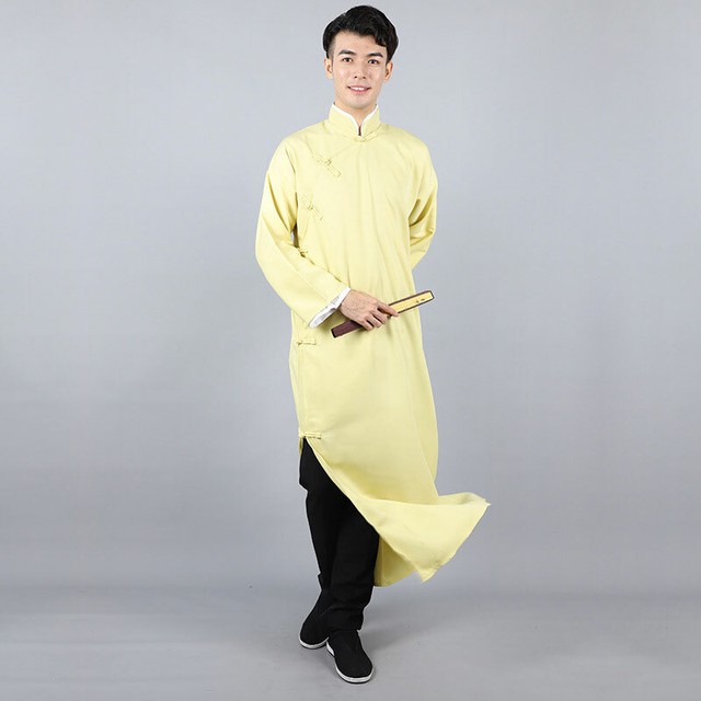 Chinese Men Ancient Mandarin Robe Long Gown Man Costume Stage Dress ...
