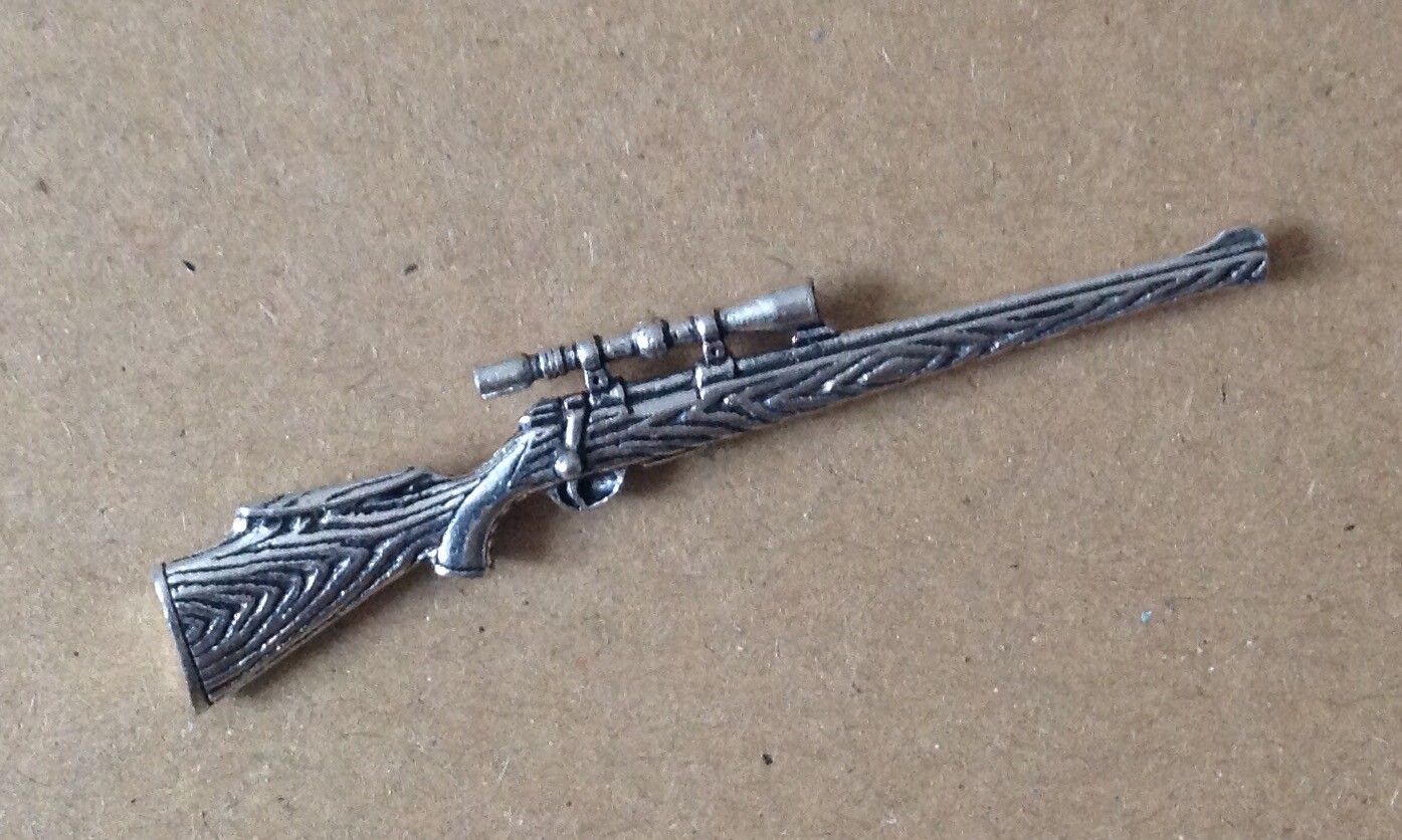 Hunting Rifle Silver Pewter Pin Badge (T) | eBay