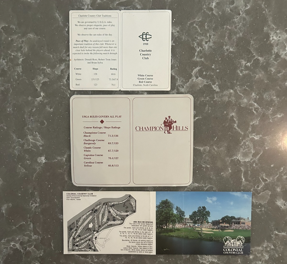 LOT OF 15 VINTAGE GOLF SCORECARDS, CYPRESS POINT, COLONIAL CC | eBay