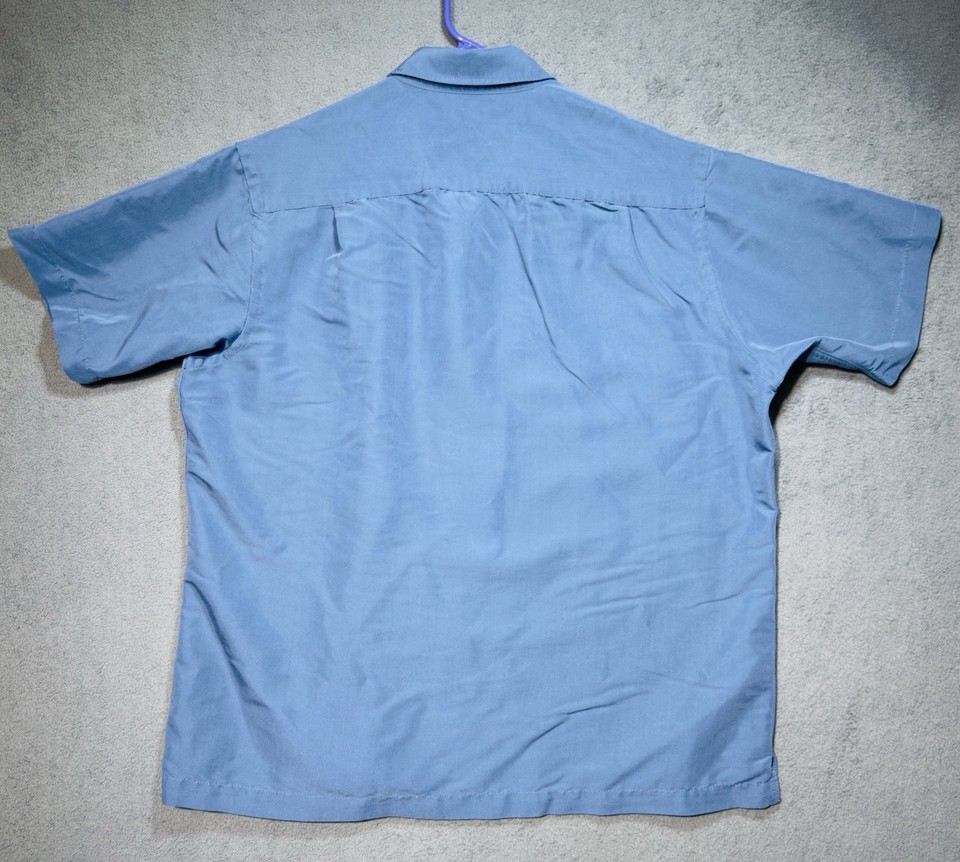Men’s XL Light Blue Guayabera Style Button Shirt Short Sleeve Resort | eBay