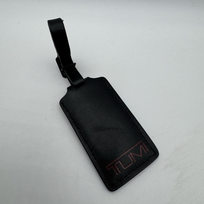 Tumi Black with Red Tumi Leather Luggage Name Tag with Buckle & Snap | eBay