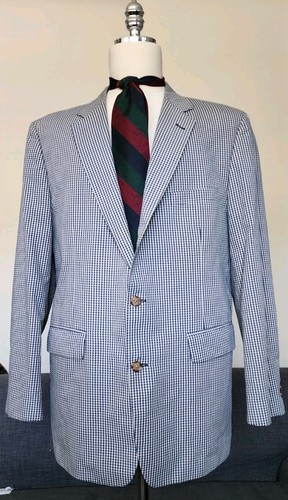 Orvis Check Cotton Polyester Blazer Jacket Sz 46L | eBay