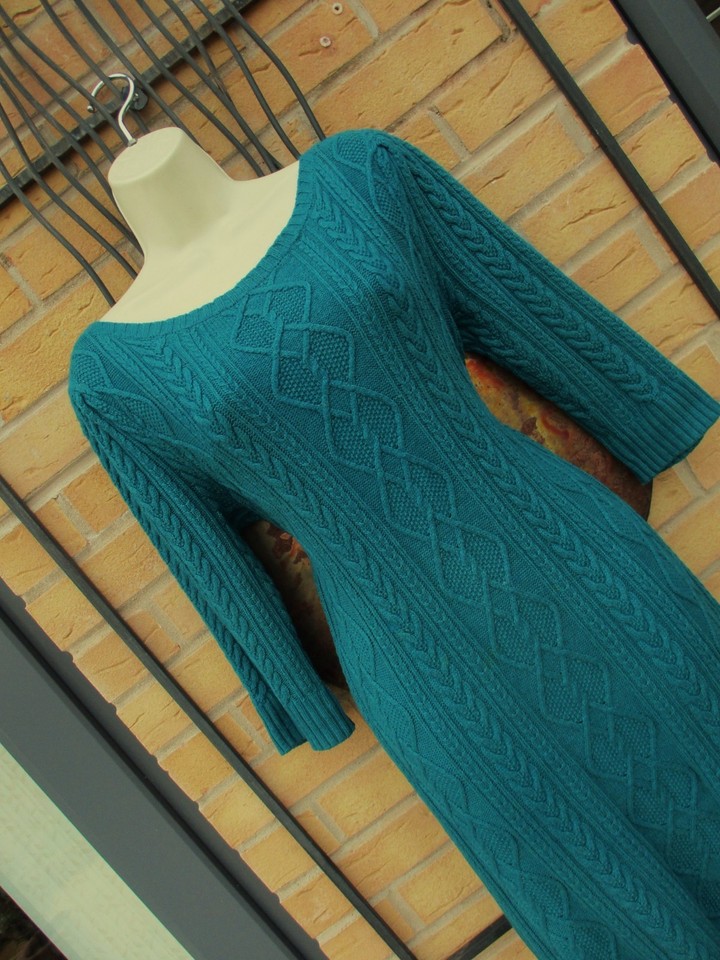Monsoon Angora Cable Size M 12 14 Wool Cotton Blend Green Knit Jumper ...