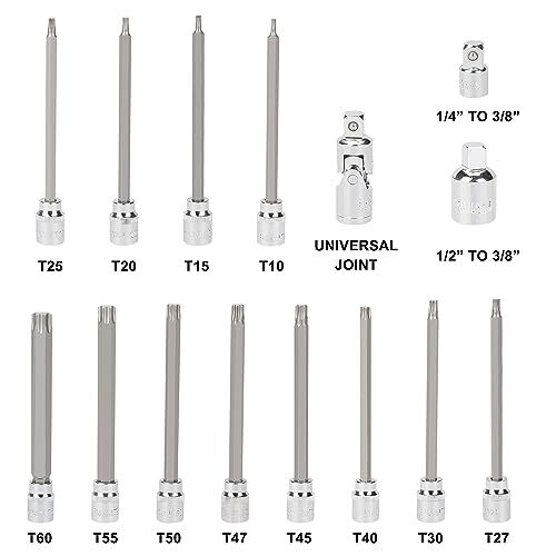 3/8inch Drive Extra Long Torx Socket Set T10t60 Star Bit Socket Set ...