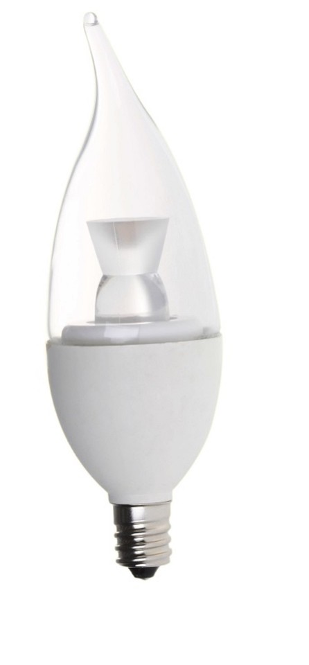 Bioluz LED 40W Candelabra Bulbs Dimmable LED E12 Base Flame Tip Candle ...