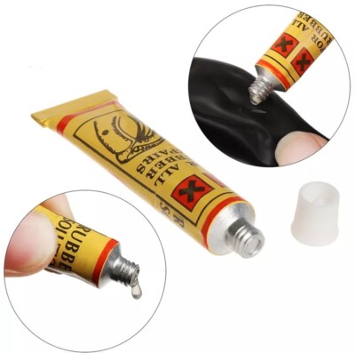 BIKE PUNCTURE REPAIR KIT GLUE INNER TUBE RUBBER SOLUTION VULCANISING ...