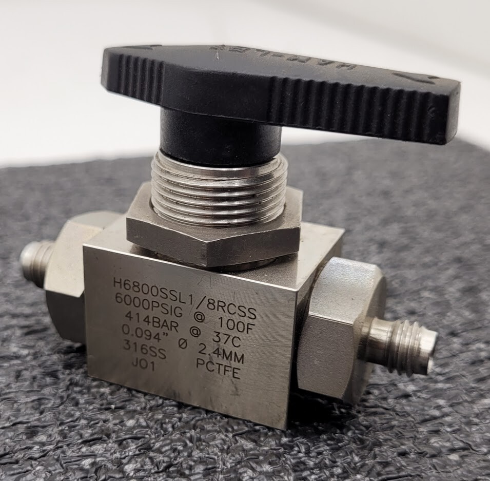 HAM-LET H6800SSL1/8RCSS Ball Valve 6000 PSI H6800 Series 1/8" Let-Lok ...