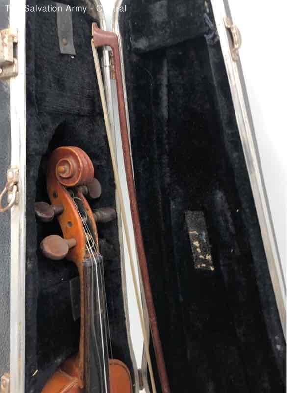 Brown Wooden 4 String Musical Instrument Violin With Bow And Hard Case ...