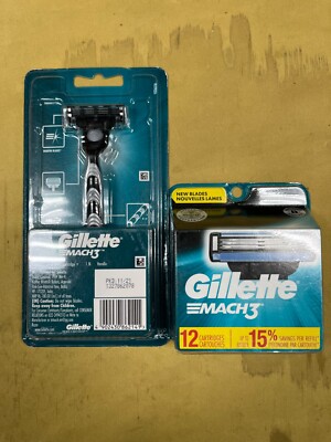 1 New Gillette Mach 3 Razor Handle & 1 12 Cartridge Pack Bundle | eBay