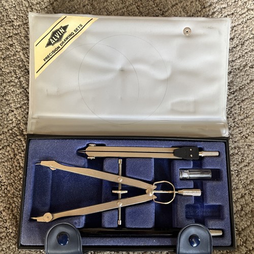 Vintage Alvin 525B Precision Drawing Drafting Instruments Set Made In ...
