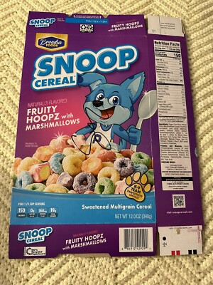 Snoop Dogg Signed Cereal Box Fruity Hoopz With Proof Guaranteed To Pass ...