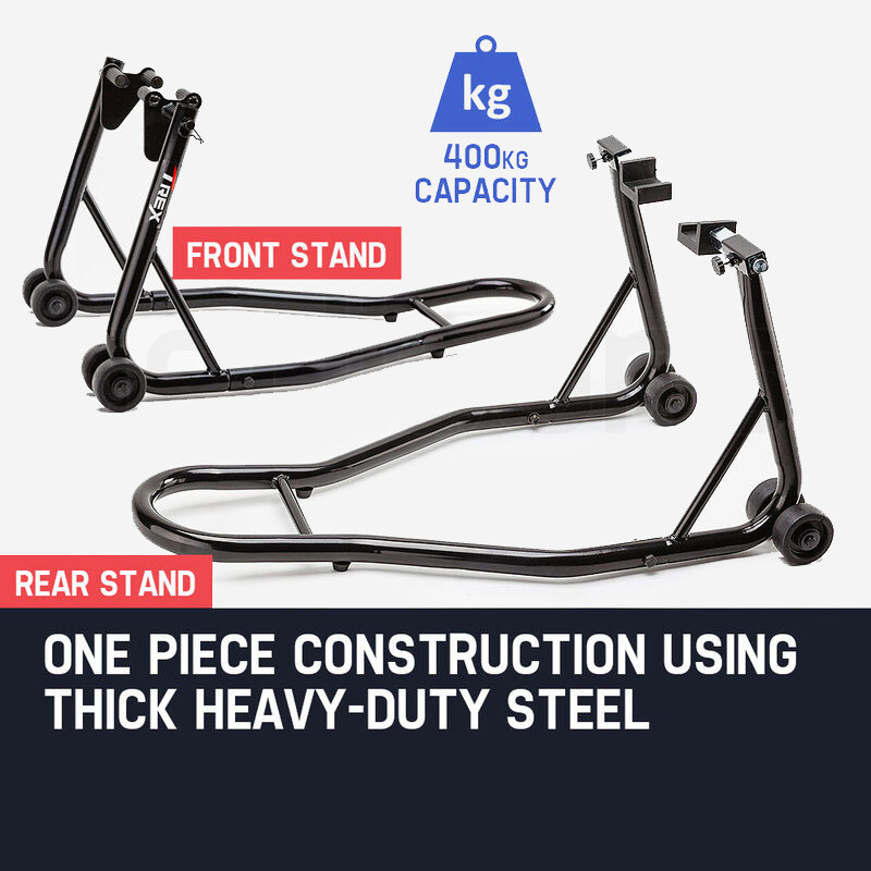 T-REX Motorcycle Stands Front & Rear Heavy-Duty Motorbike Lift Paddock ...