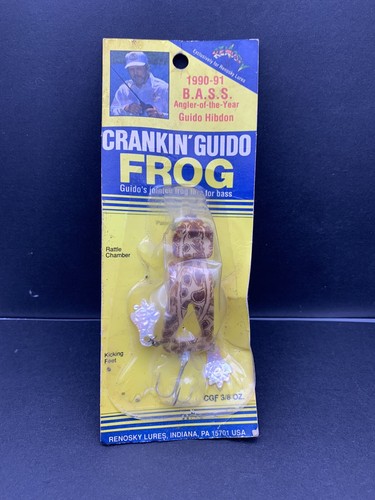 VINTAGE FISHING LURE! RENOSKY’S CRANKIN’ GUIDO FROG IN BROWN! ORIG ...
