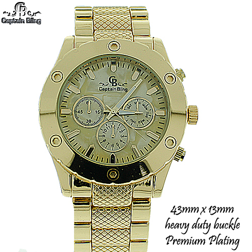 Hip Hop Watch Captain Bling Elegant Pave with Metal Band WM 726 Brand ...