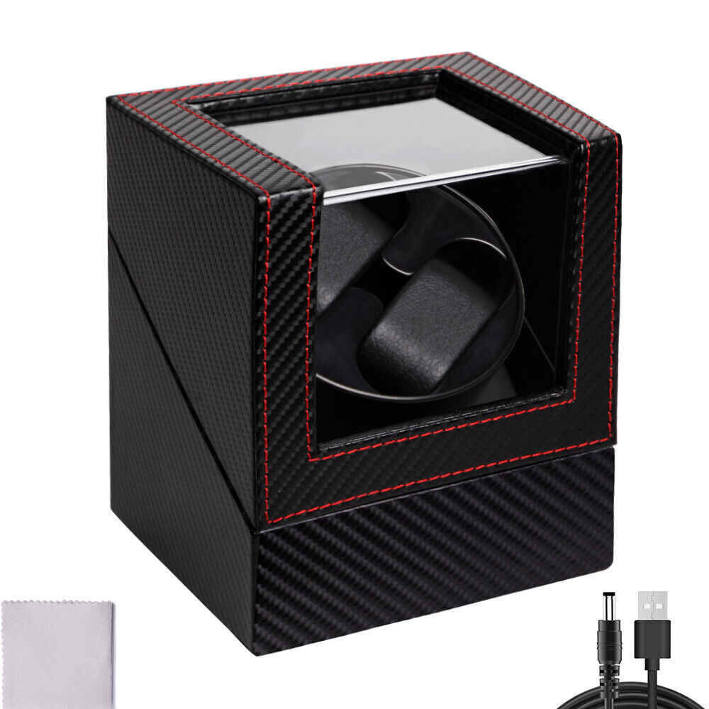 Automatic Double Watch Winder Display Box Rotator Watches Display Case ...