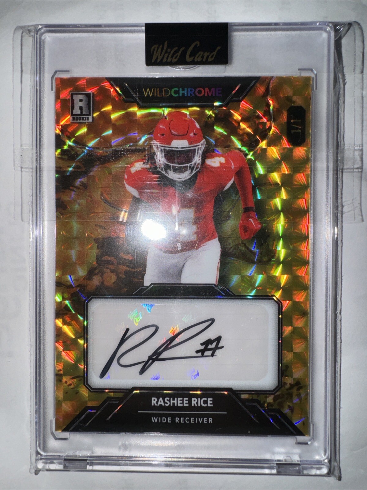 2023 Wild Card Wild Chrome Rashee Rice Rookie Auto 1/1 Gold RC #WCP-A ...