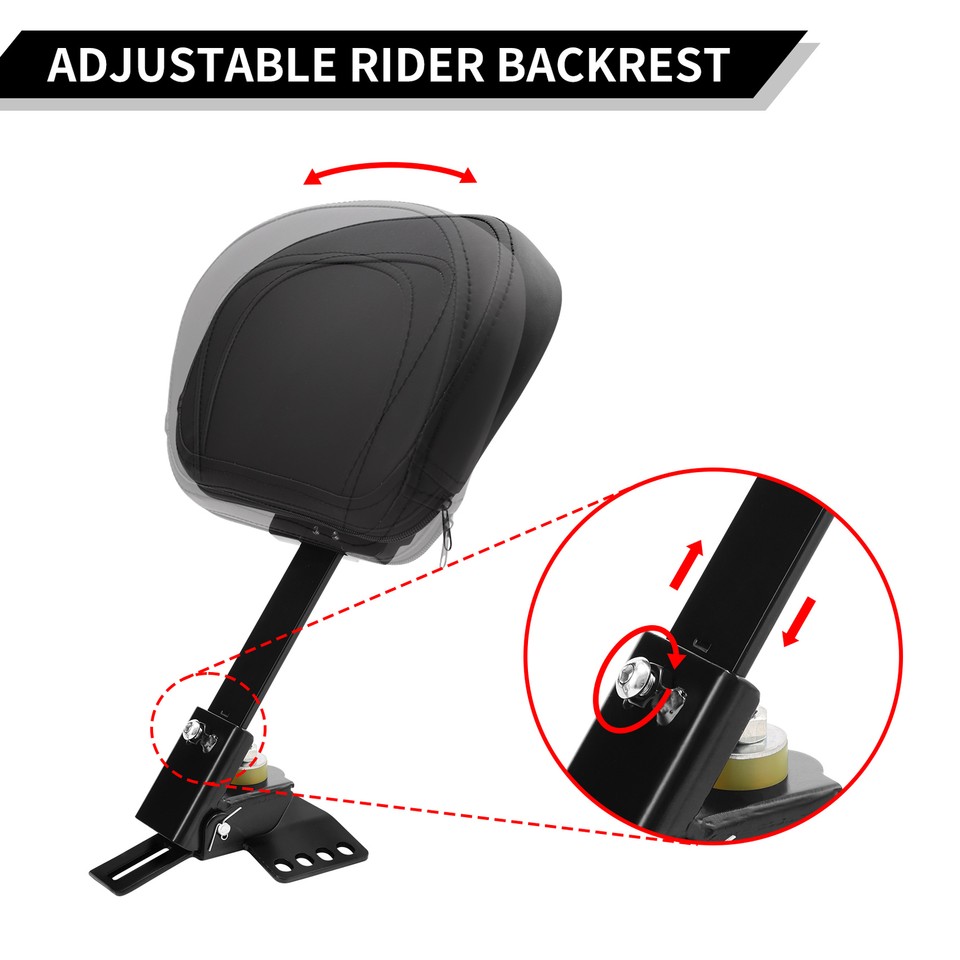 Plug-In Driver Rider Backrest Mounting Kit Fit For Harley Touring 1997 ...
