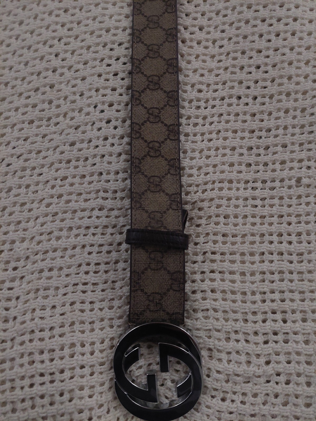 Gucci Interlocking G canvas Monogram belt 100/40 - Gem