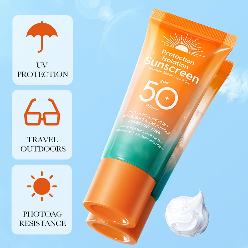 1Pc 50g SPF 50+ PA+++ Sunscreen Cream Makeup Primer Ultraviolet-proof ...