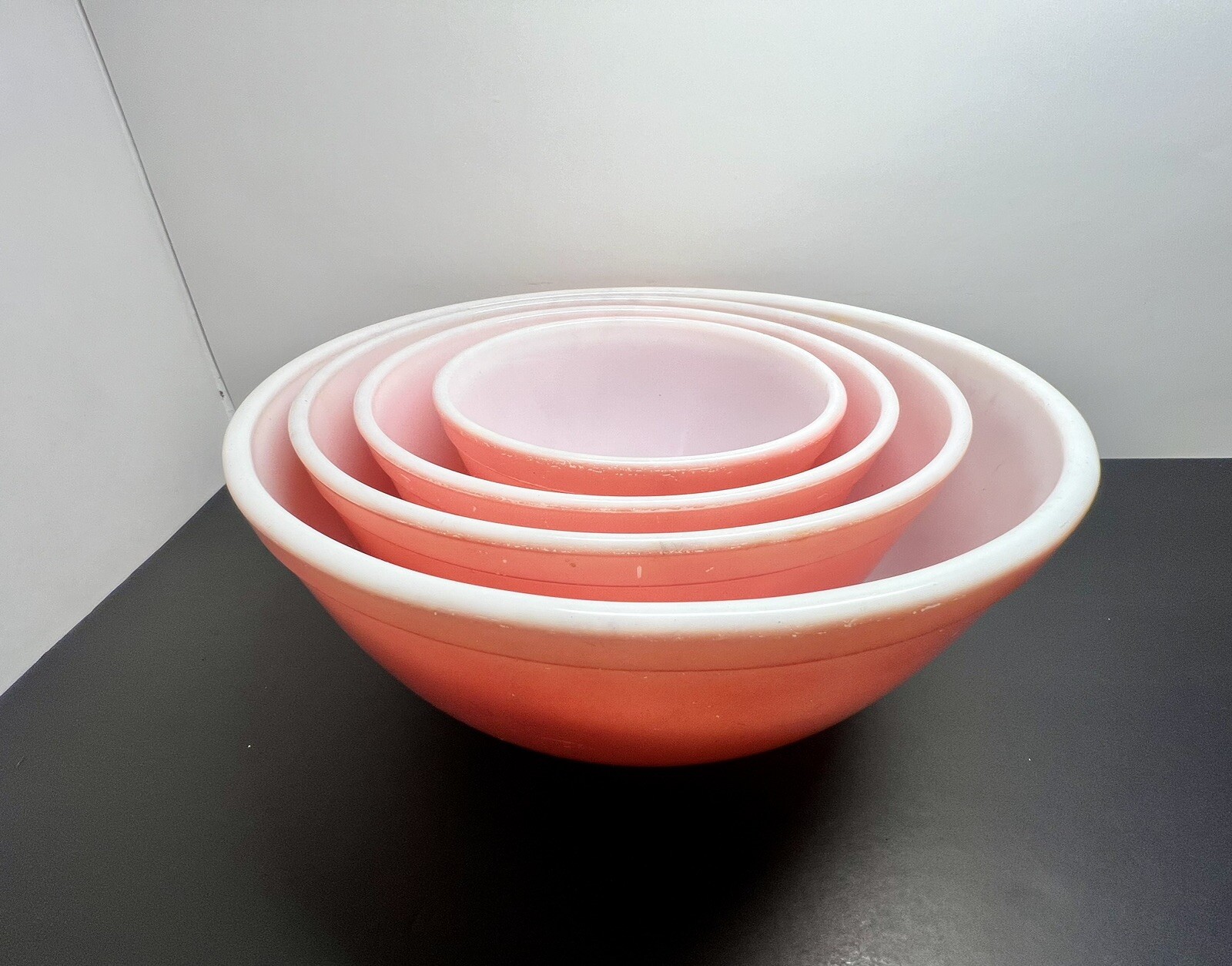Vintage Pyrex Nesting Mixing Bowls Flamingo Pink Set of 4 401, 402, 403 ...