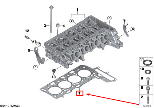 NEW BMW X4 G02 ENGINE CYLINDER HEAD GASKET 8513699 11128513699 ORIGINAL ...
