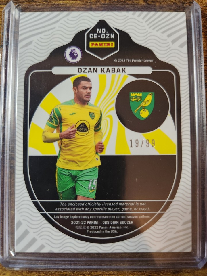 2021-22 Obsidian Soccer Ozan Kabak Cutting Edge Dual Jersey Relic 19/99 ...