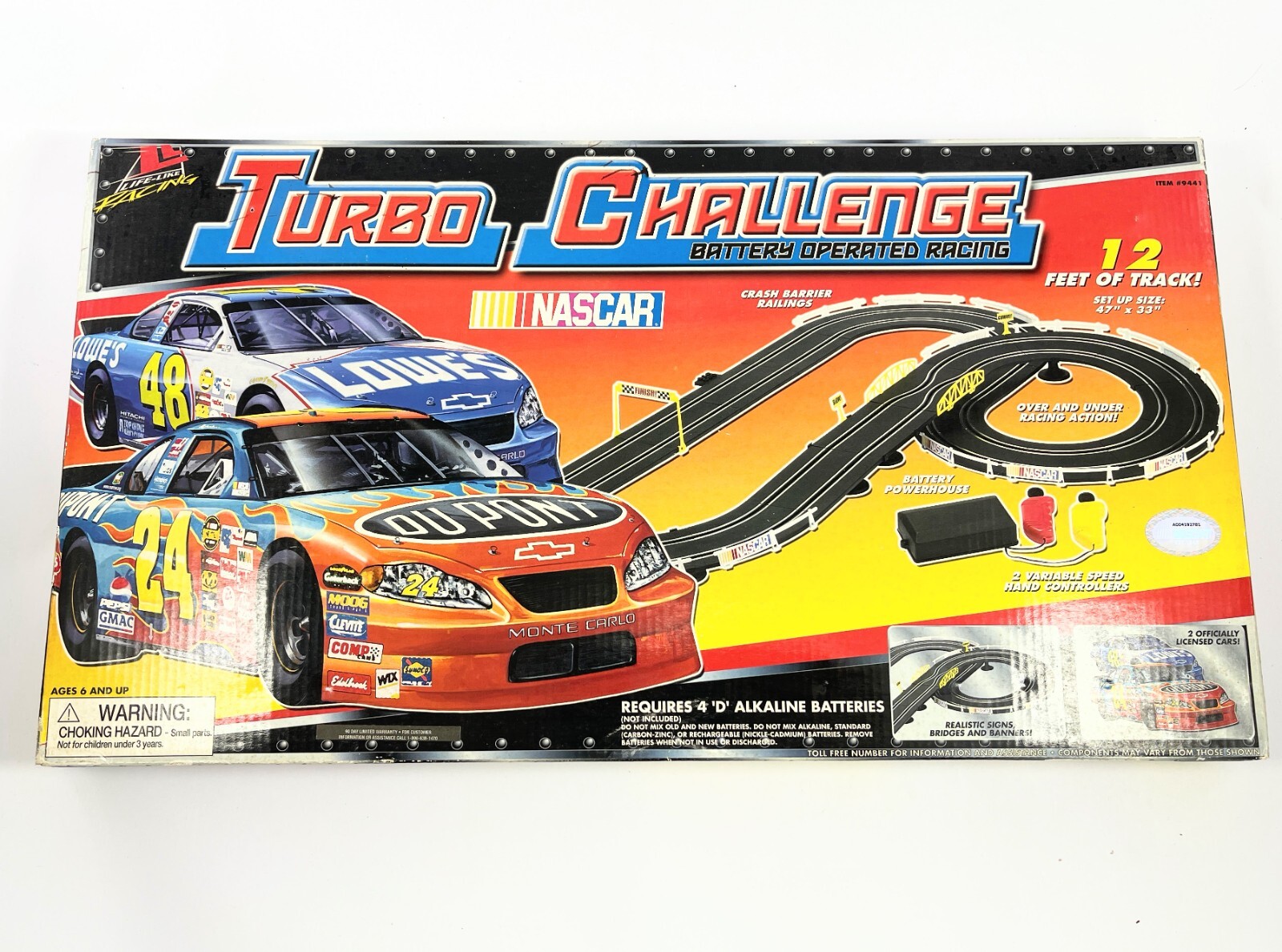Life-Like Racing Turbo Challenge Battery Operated NASCAR Slot Car Track ...