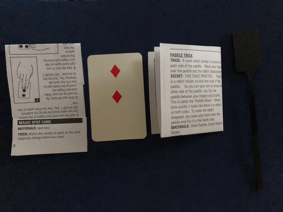 Vintage Lot of 2Magic Tricks -Paddle Trick & Magic Spot Card W/ Printed ...