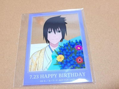 Naruto Animate Fair Bonus Sasuke Birthday Acrylic Card | eBay