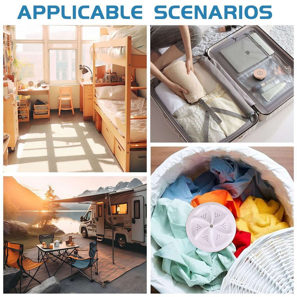 Portable Mini USB Washing Machine Ultrasonic Turbine Laundry Washer ...