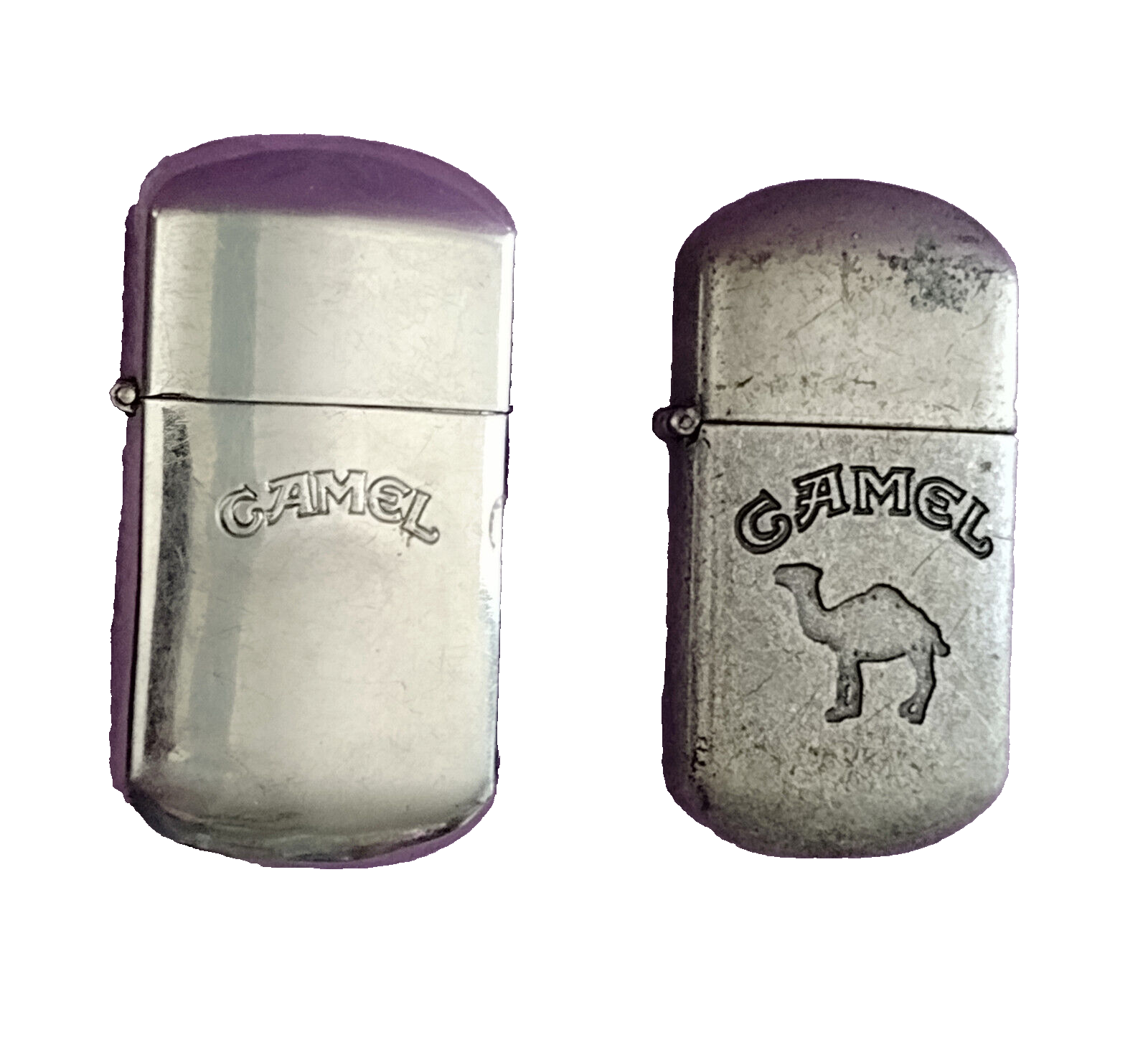 Vintage Camel Cigarette Lighters LOT OF 2 Embossed Flip Top Chrome ...