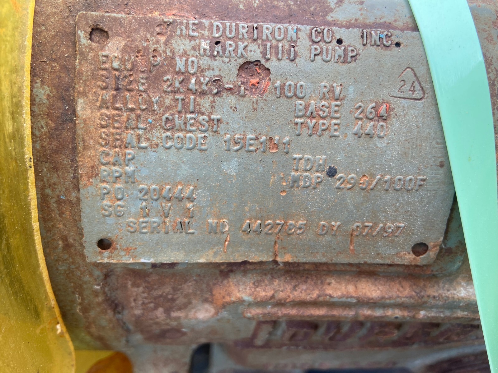 Flowserve Durco Mark III 2K3X2-82RV/7.00 Titanium / C3 30 HP Pump MK3 ...