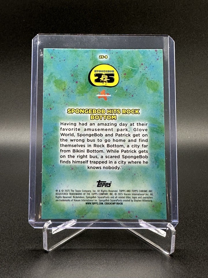 2025 Topps Chrome Spongebob 25th Anniversary SpongeBob Hits Rock Bottom ...