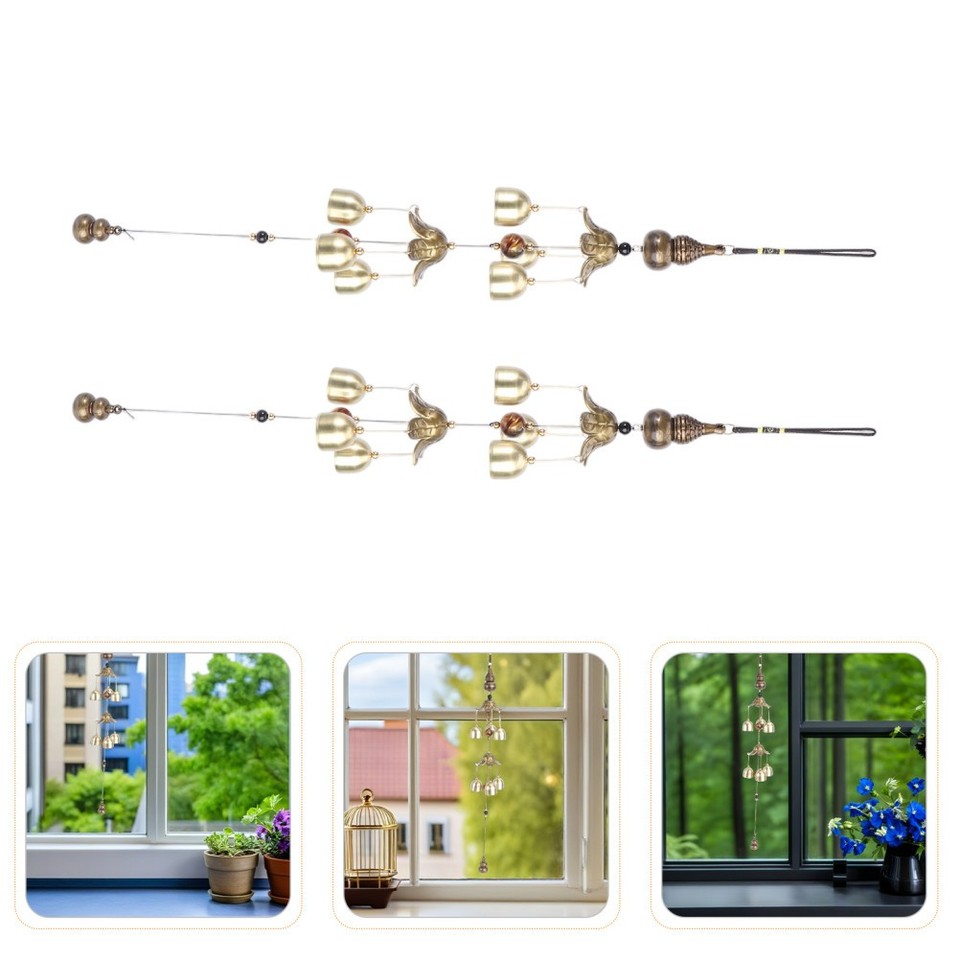2pcs Lucky Wind Chimes: Chinese Wind Chime Vintage Blessing Hanging ...