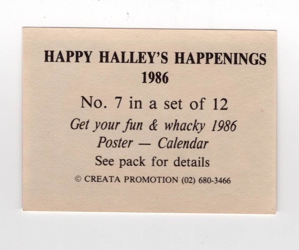 Australian Happy Halley’s Happenings Sticker 1986 #07 | eBay