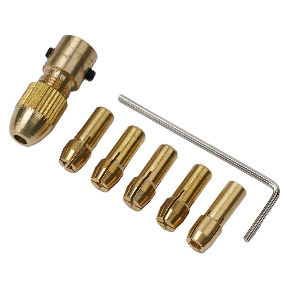 Mini Drill Chucks Adapter 7pc Drill Collet Gold Color For Use With Hand ...