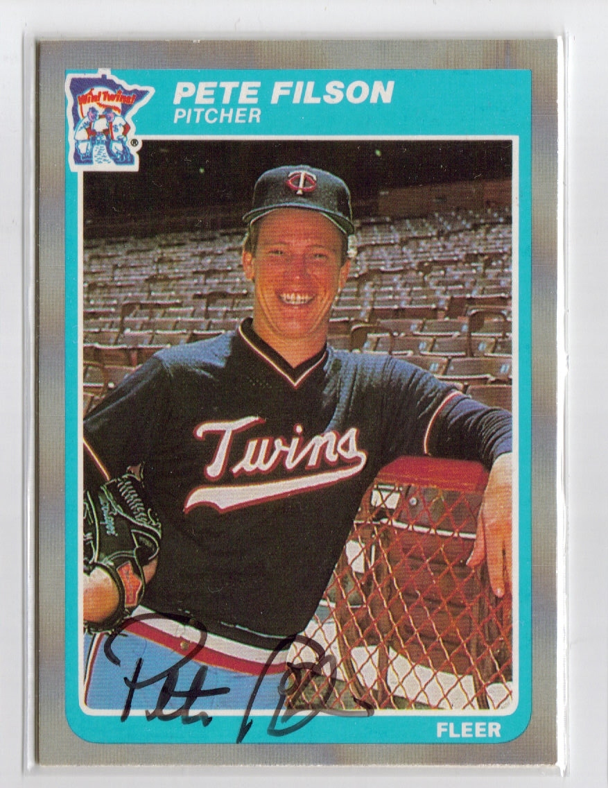 1985 FLEER BASEBALL #277 PETE FILSON TWINS AUTO SIGNED CARD | eBay