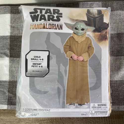 Star Wars Mandalorian Grogu Child Costume Small 4‐6 Baby Yoda Robe Mask ...